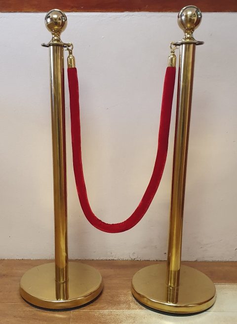 Gold stanchions with red ropes | Mukhtar Hiring Service
